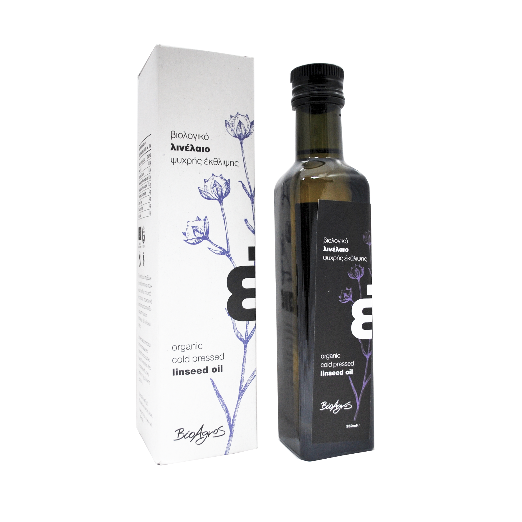Λινέλαιο Ψυχρής Έκθλιψης 250mL Βιοαγρός Bio